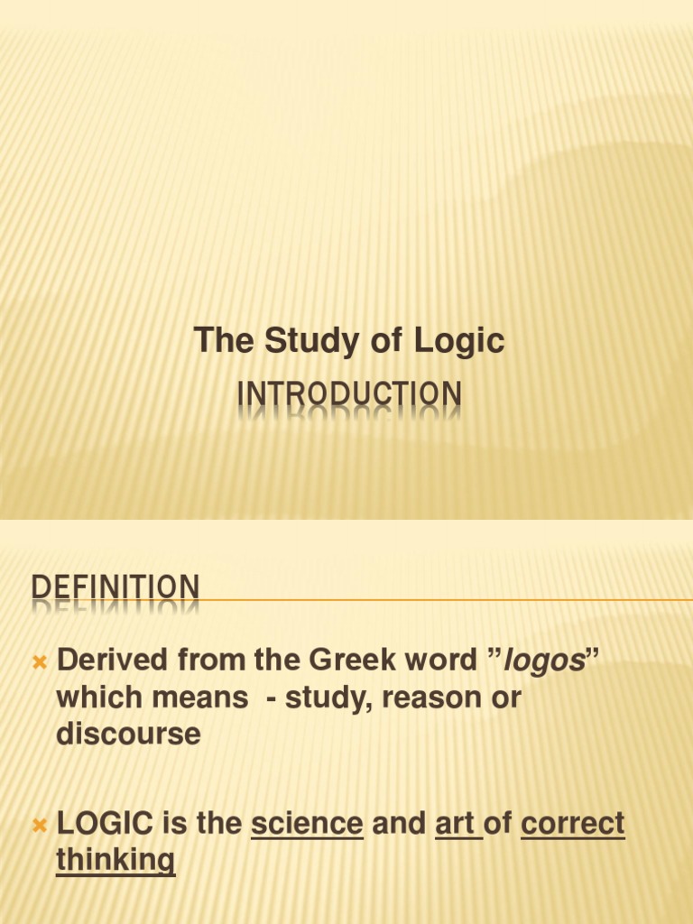 The Study of Logic | PDF | Logic | Concept
