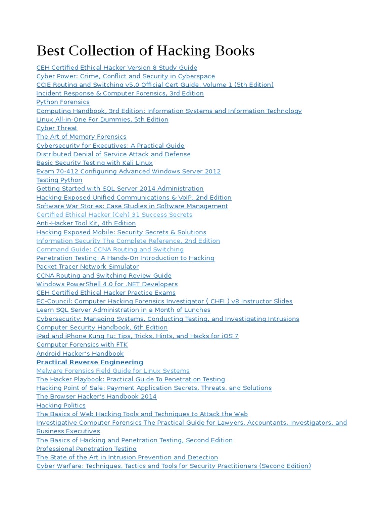 Best Collection of Hacking Books: Certified Ethical Hacker (Ceh) 31 Success Secrets | PDF ...