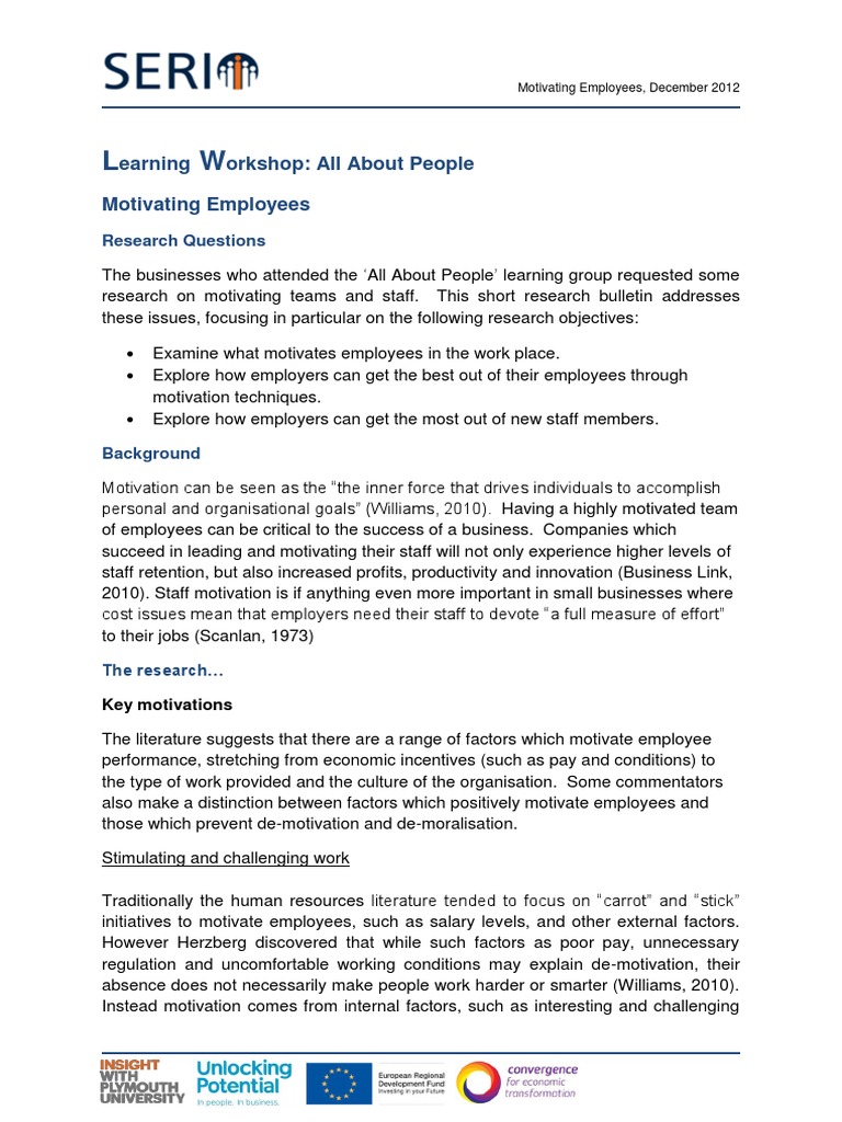 Motivating Employees | PDF | Motivation | Motivational