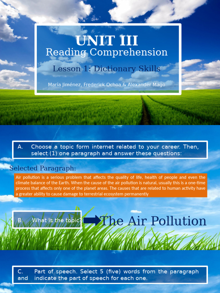 Unit III Lesson 1 | PDF | Earth | Natural Environment