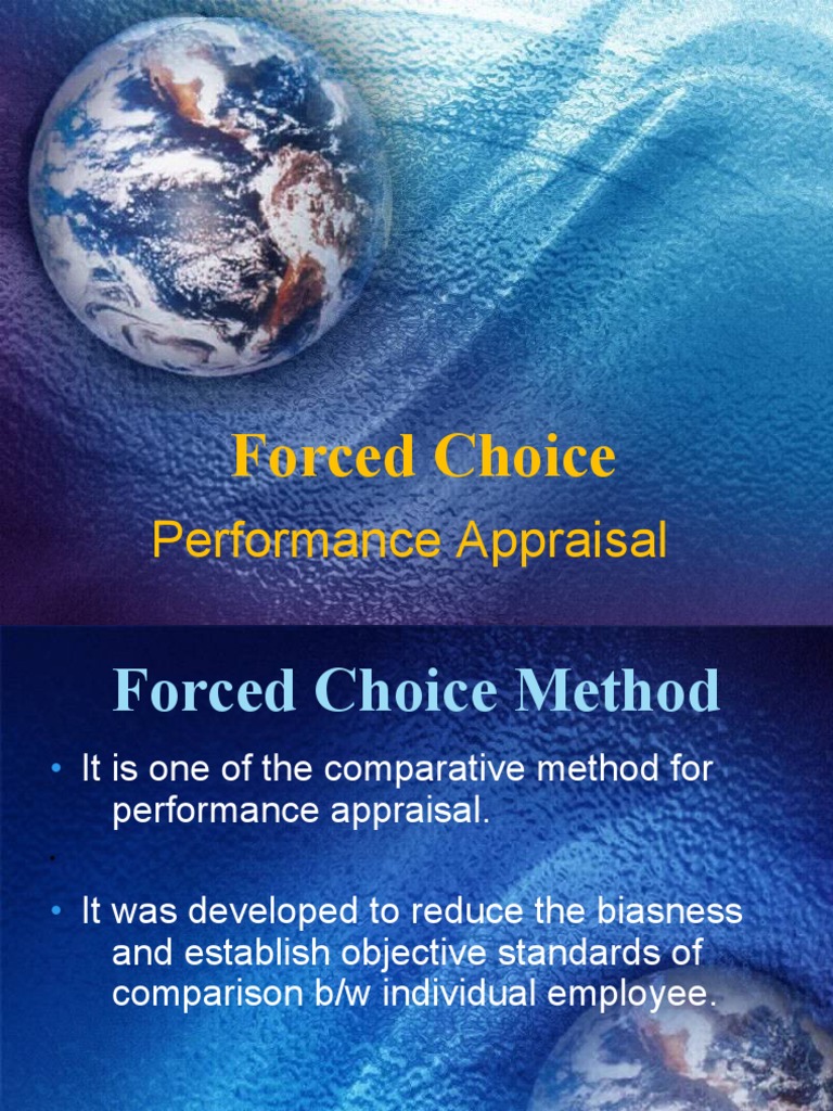 Forced Choice Method in Performance Appraisal | PDF | Performance ...