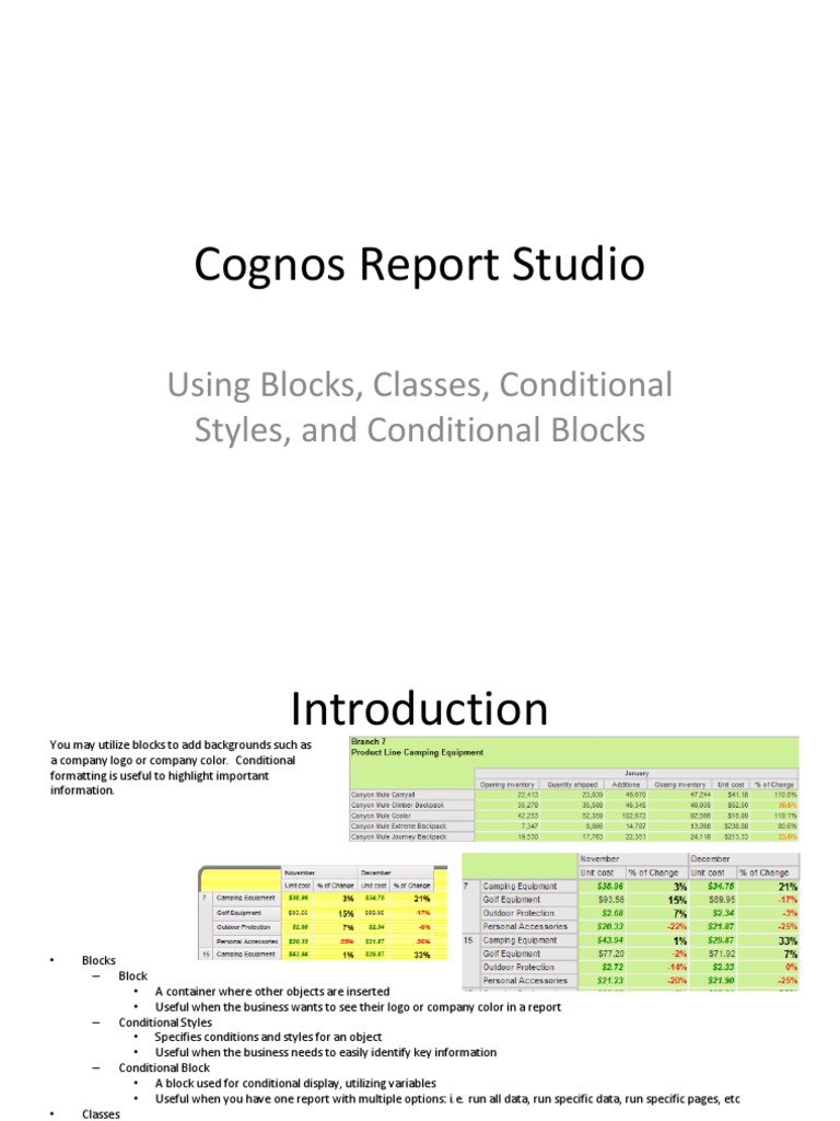 Conditional Formatting In Cognos 10 Pdf Variable Computer Science 3605