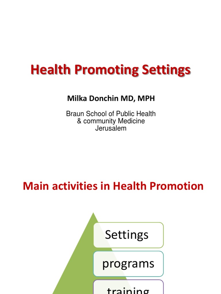 Health Promotion Settings | PDF | Health Promotion | Sustainability