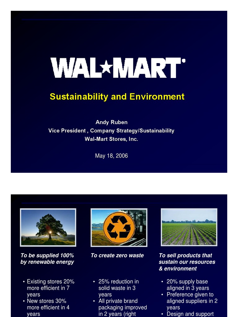 Sustainability Wal Mart | PDF | Walmart | Packaging And Labeling