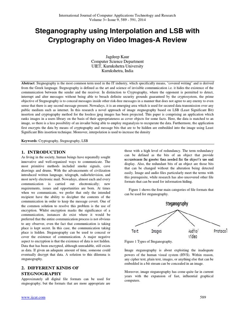 Steganography Using Interpolation and LSB With Cryptography On Video Images-A Review | PDF ...
