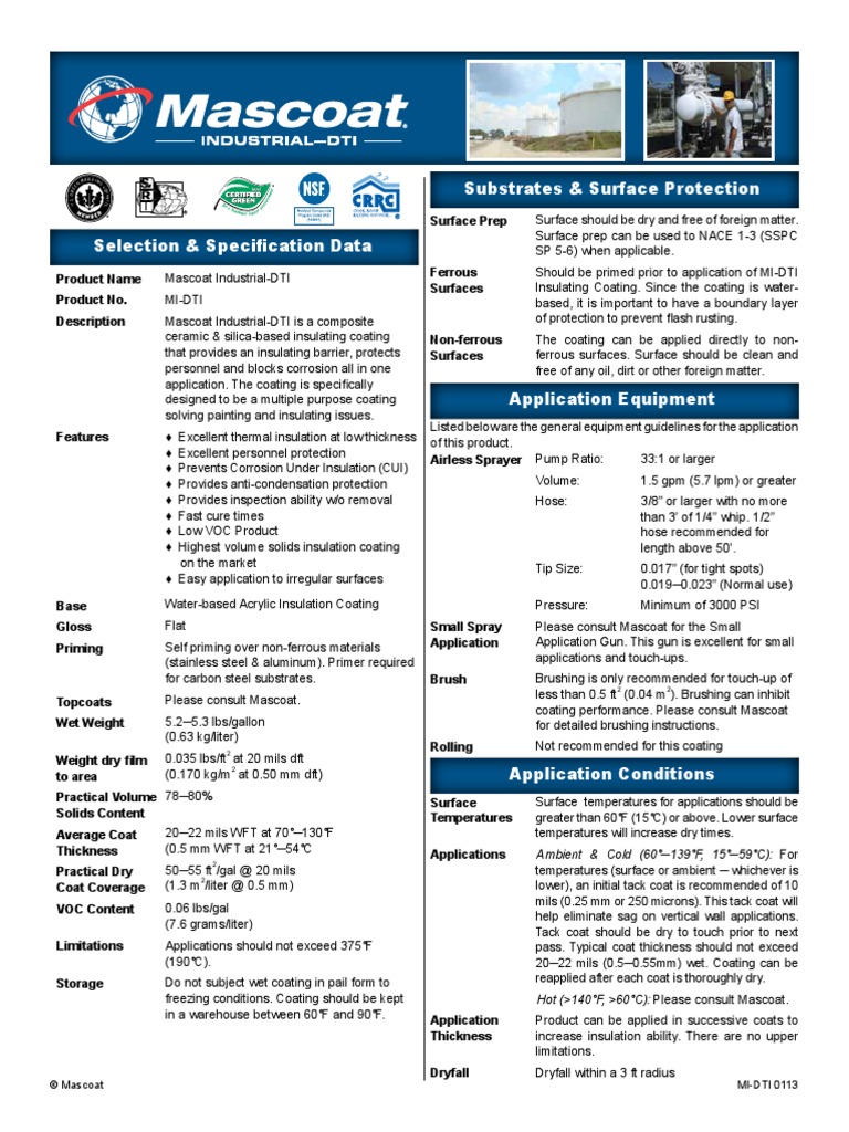 Surface Prep & Application of MI-DTI Insulating Coating | PDF | Shelf ...