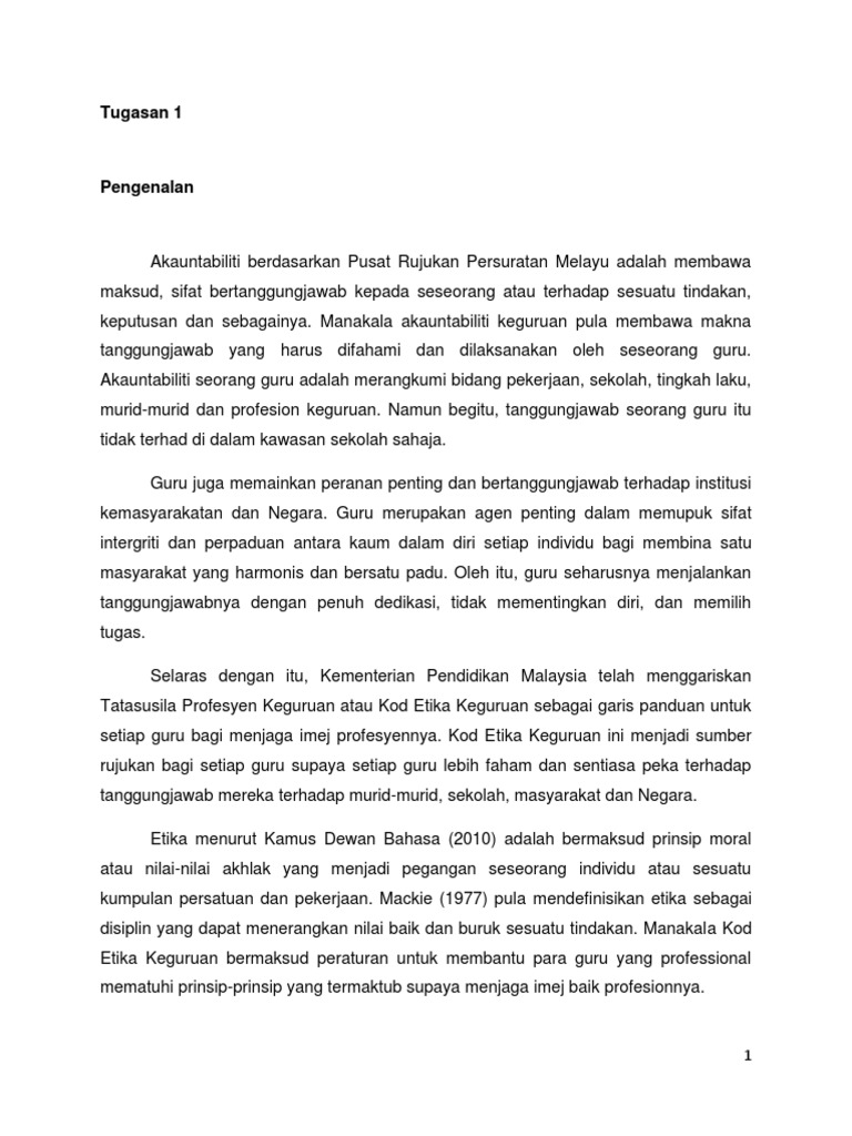 Akauntabiliti Guru Terhadap Masyarakat Dan Negara Bagi Menjamin Perpaduan Dalam Masyarakat ...