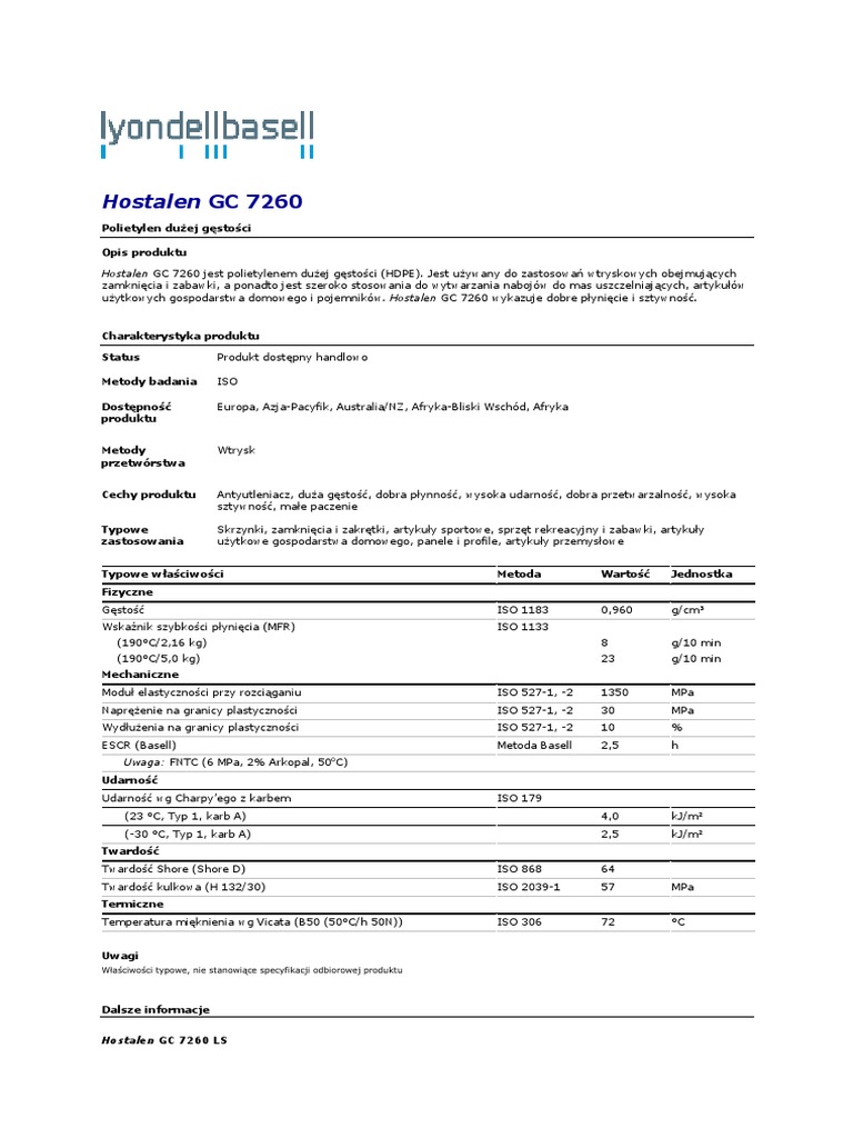 GC 7260 - Hdpe | PDF