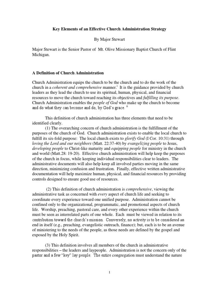 Effective Church Administration | PDF | Laity | Budget
