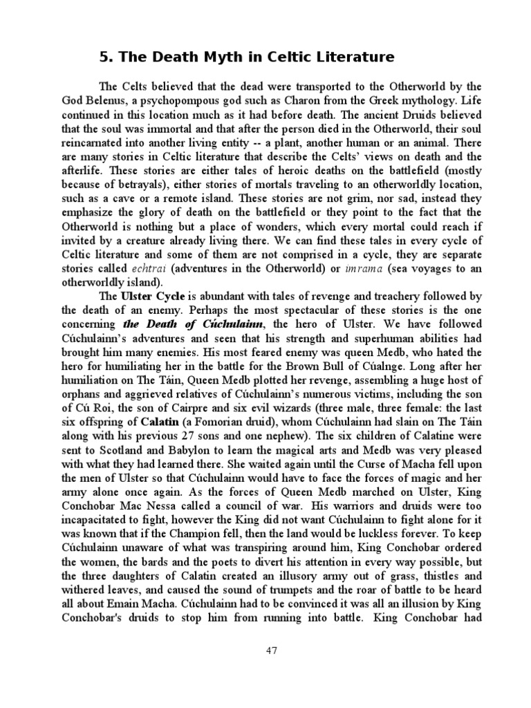 Representations of The Death Myth in Celtic Literature | PDF | King ...