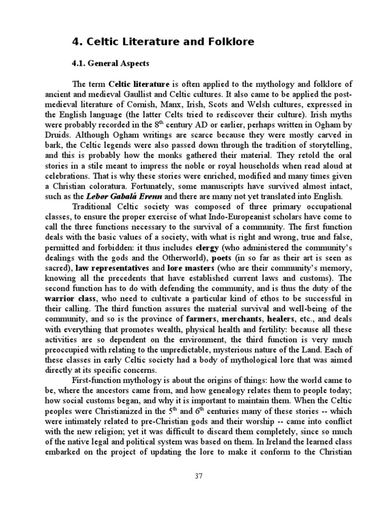 Celtic Lit and Folklore | PDF | Irish Mythology | Early Irish Literature
