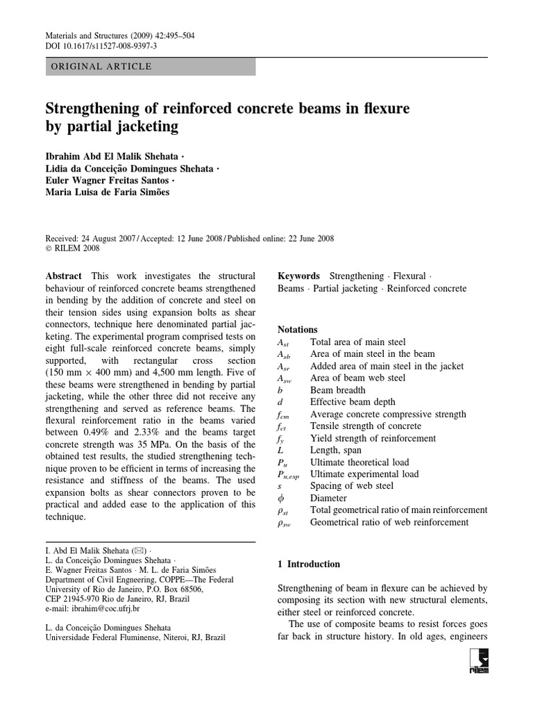 Beam Jacketing MS | PDF | Strength Of Materials | Beam (Structure)