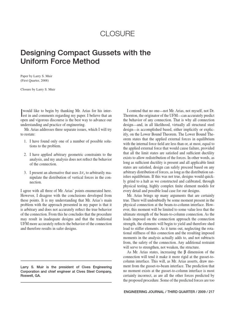 Closure - Designing Compact Gussets With The Uniform Force Method PDF ...