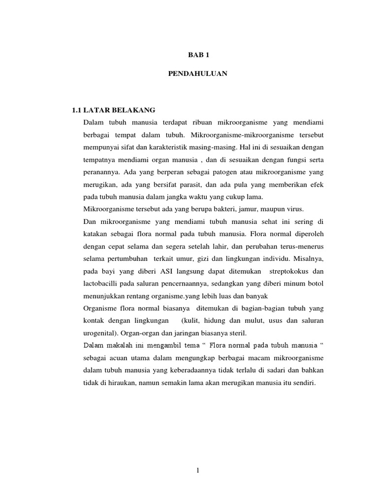 Makalah Flora Normal Tubuh Manusia | PDF
