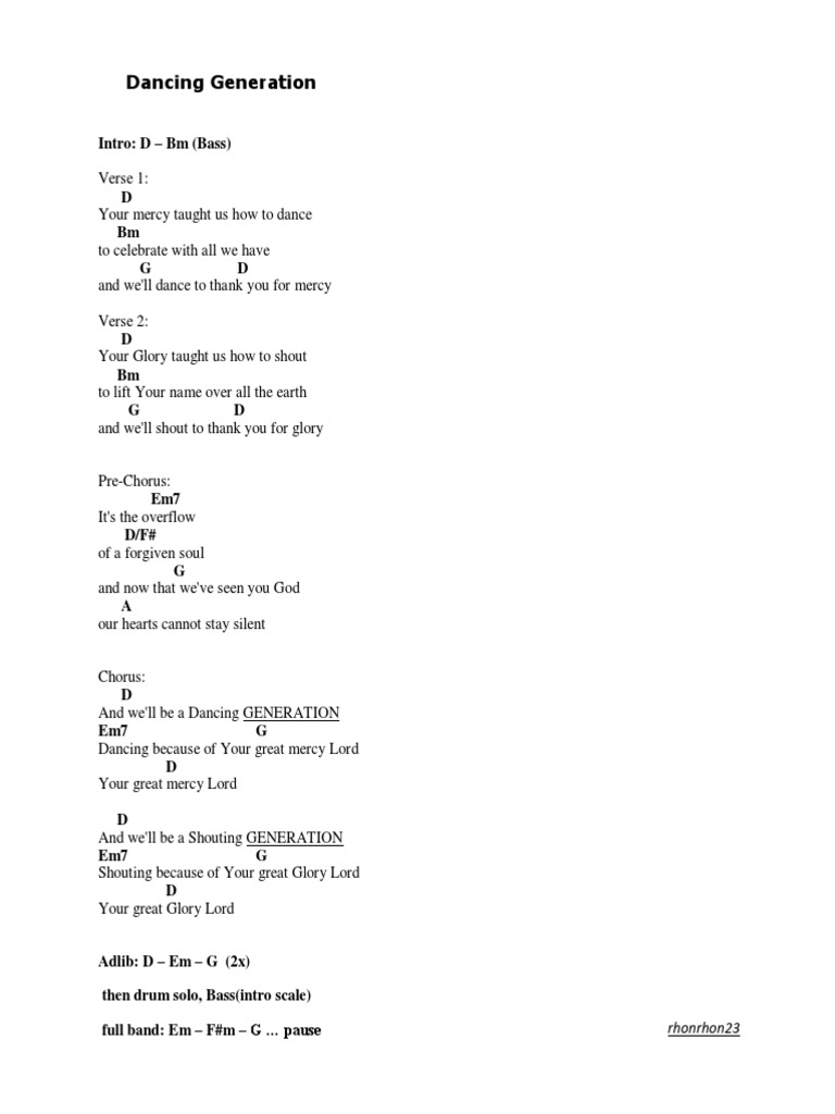Dancing Generation | PDF | Song Structure | Musical Forms