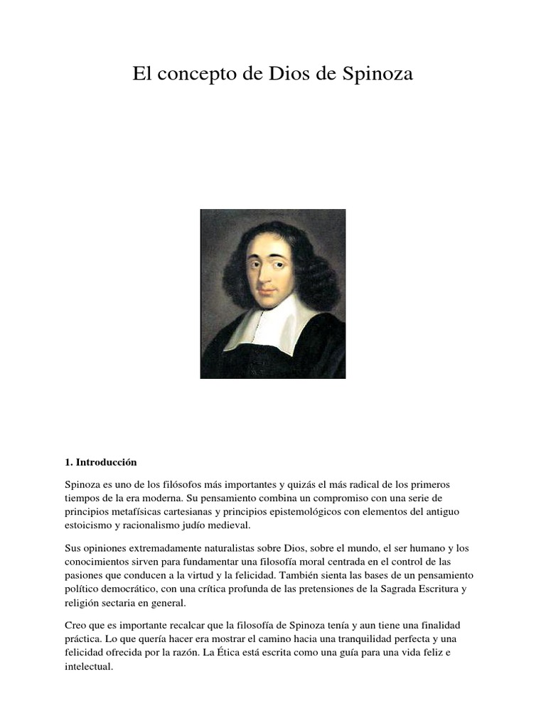 El Concepto de Dios de Spinoza | PDF | Panteísmo | Baruch Spinoza