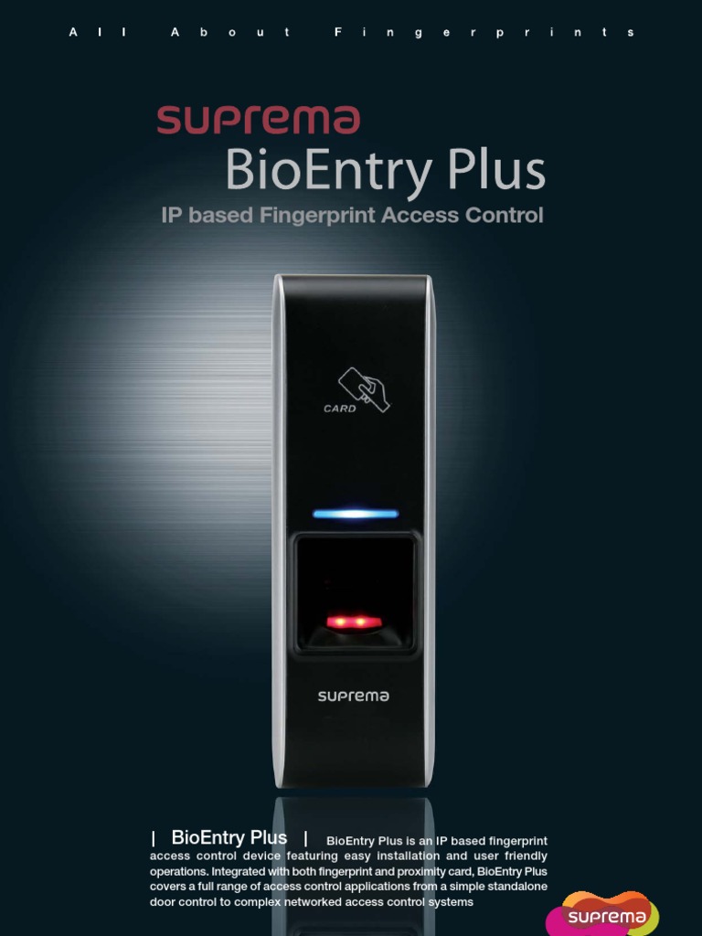 BioEntry Plus | PDF | Access Control | Manufactured Goods