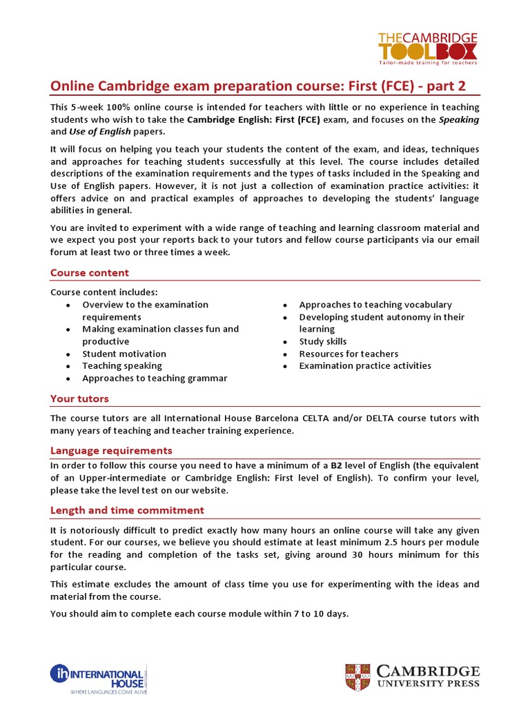 Cambridge English First (FCE) - Part 2 | PDF | Sharing | Test (Assessment)