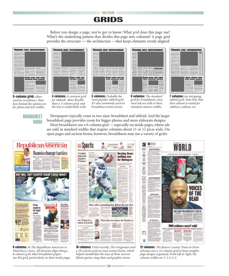 Broadsheet Newspaper Grid Layouts | PDF