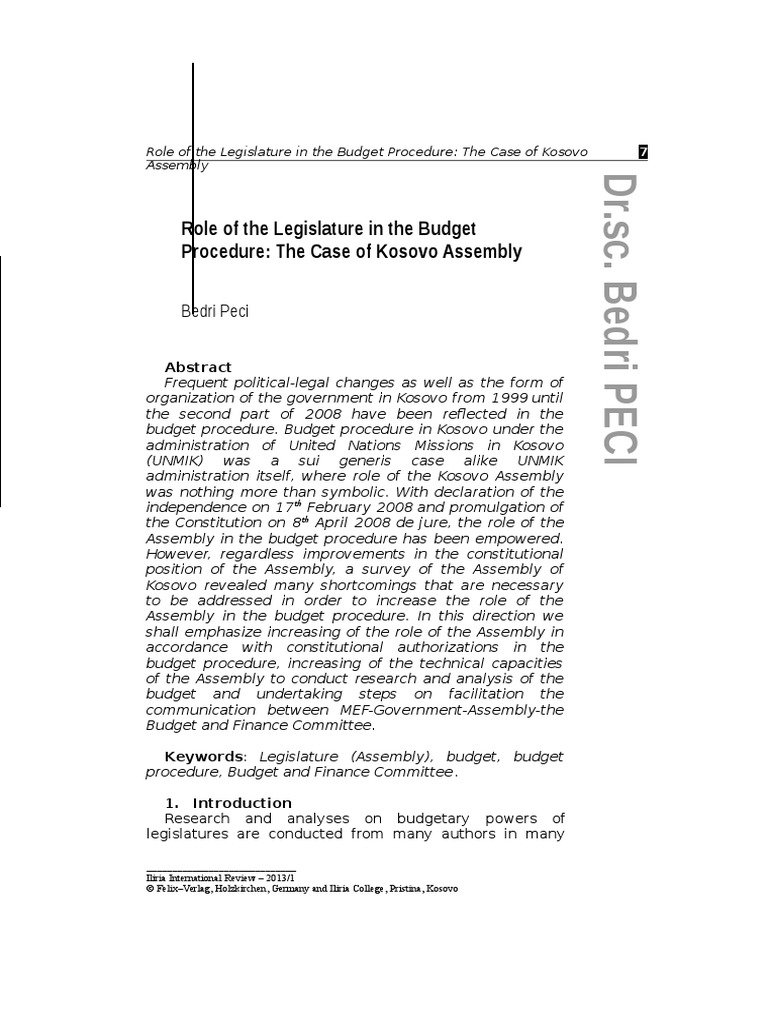 Bedri Peci | PDF | Legislature | Bill (Law)