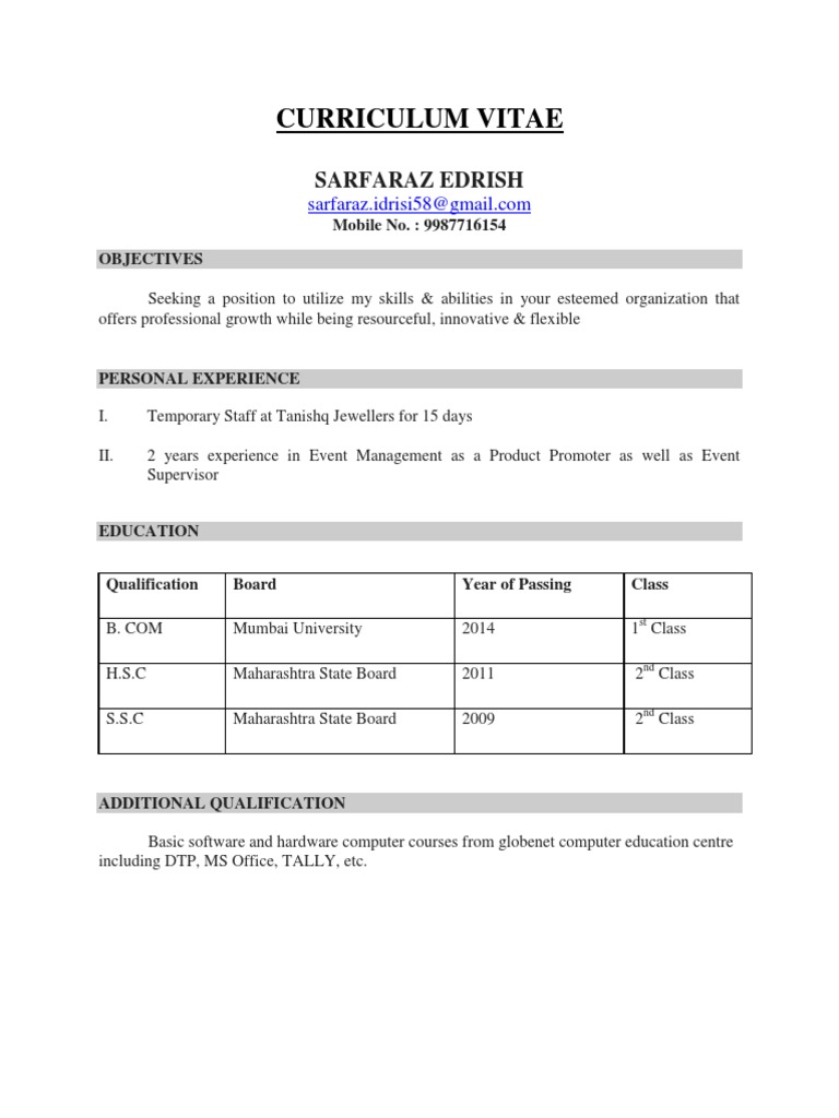Sarfaraz Edrish CV: Event Management Expert | PDF