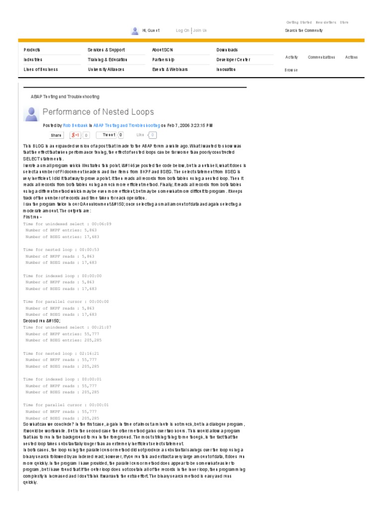 Performance of Nested Loops - SCN | PDF | Database Index | Information Technology