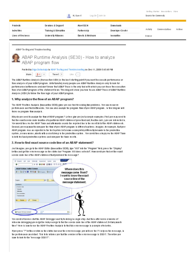 ABAP Runtime Analysis (SE30) - How To Analyze A.. | PDF | Hypertext Transfer Protocol | Subroutine