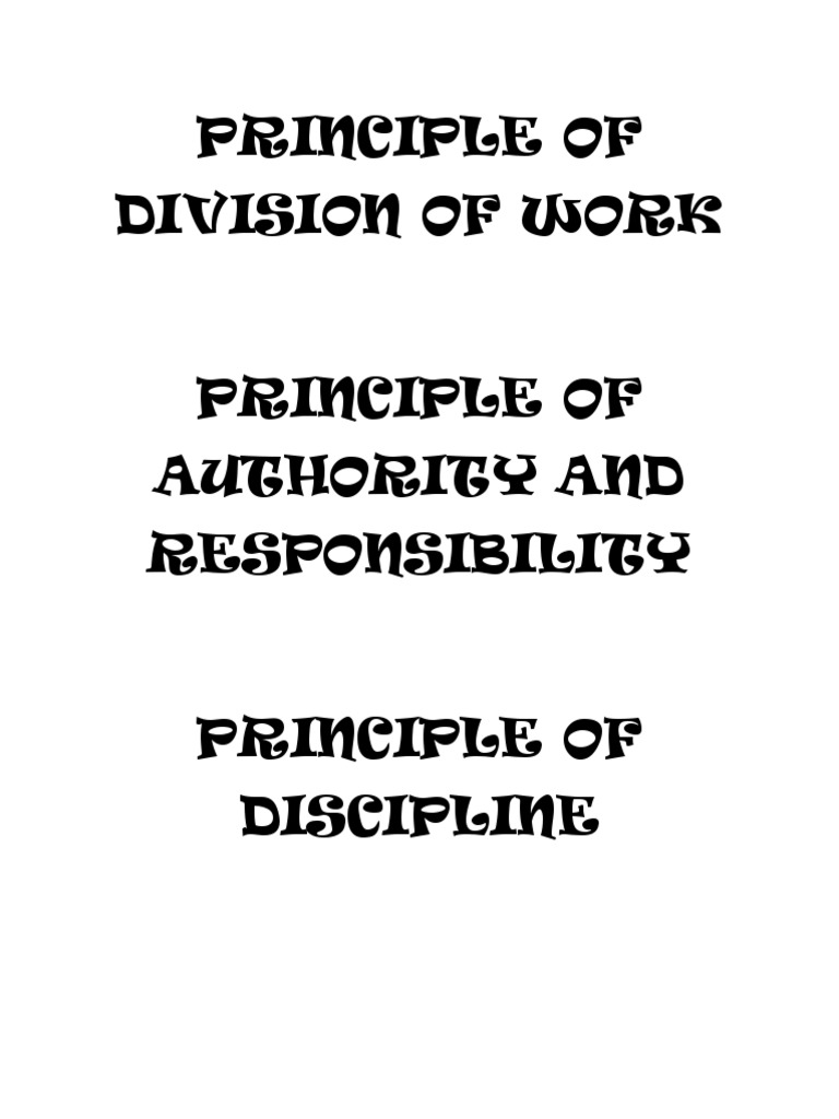 Principle of Division of Work | PDF | Self-Improvement | Science ...