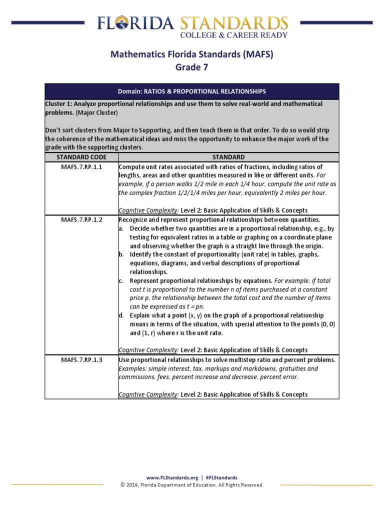 g7 Mathematics Florida Standards | PDF | Geometry | Teaching Mathematics