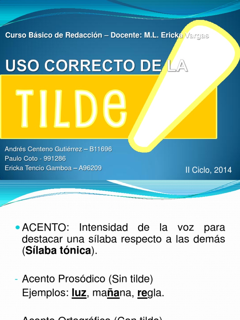 Uso de La Tilde | PDF | Gramática | Semiótica