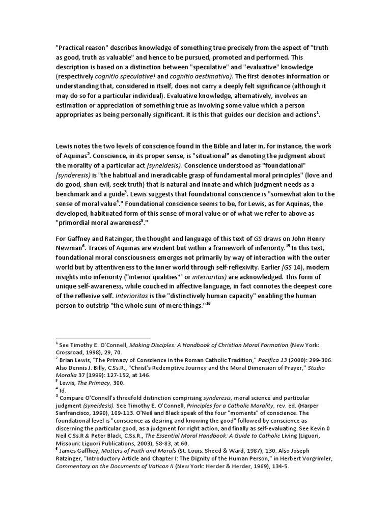 (Synderesis) Is "The Habitual and Ineradicable Grasp of Fundamental ...