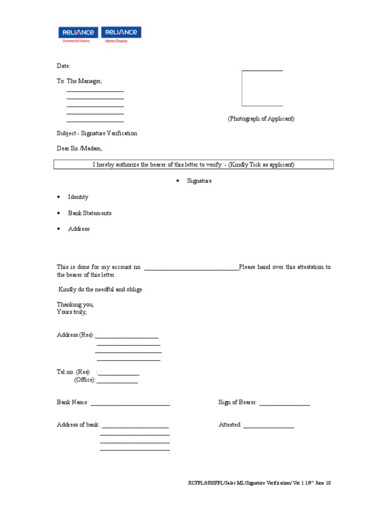 Signature Verification Format | PDF