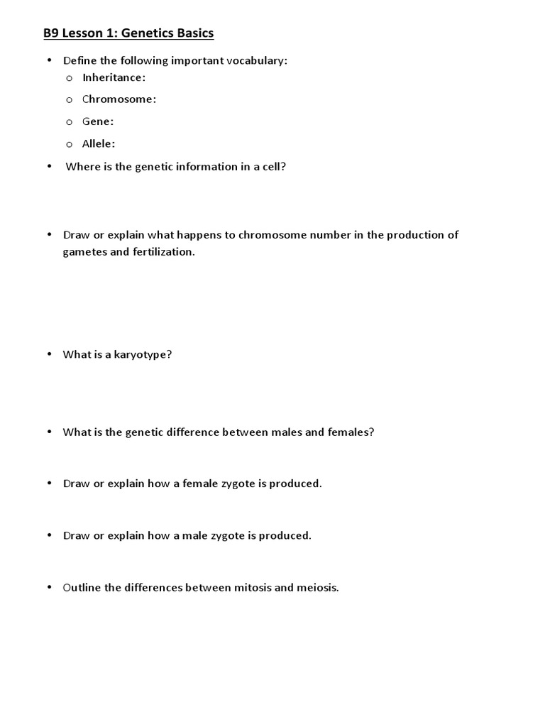 Genetics Basics: Key Concepts Explained | PDF