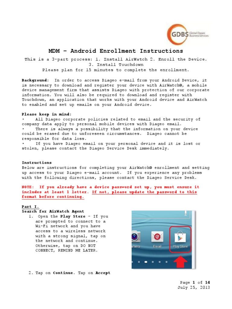 Android Enrollment Instructions | PDF | Google Play | Android ...