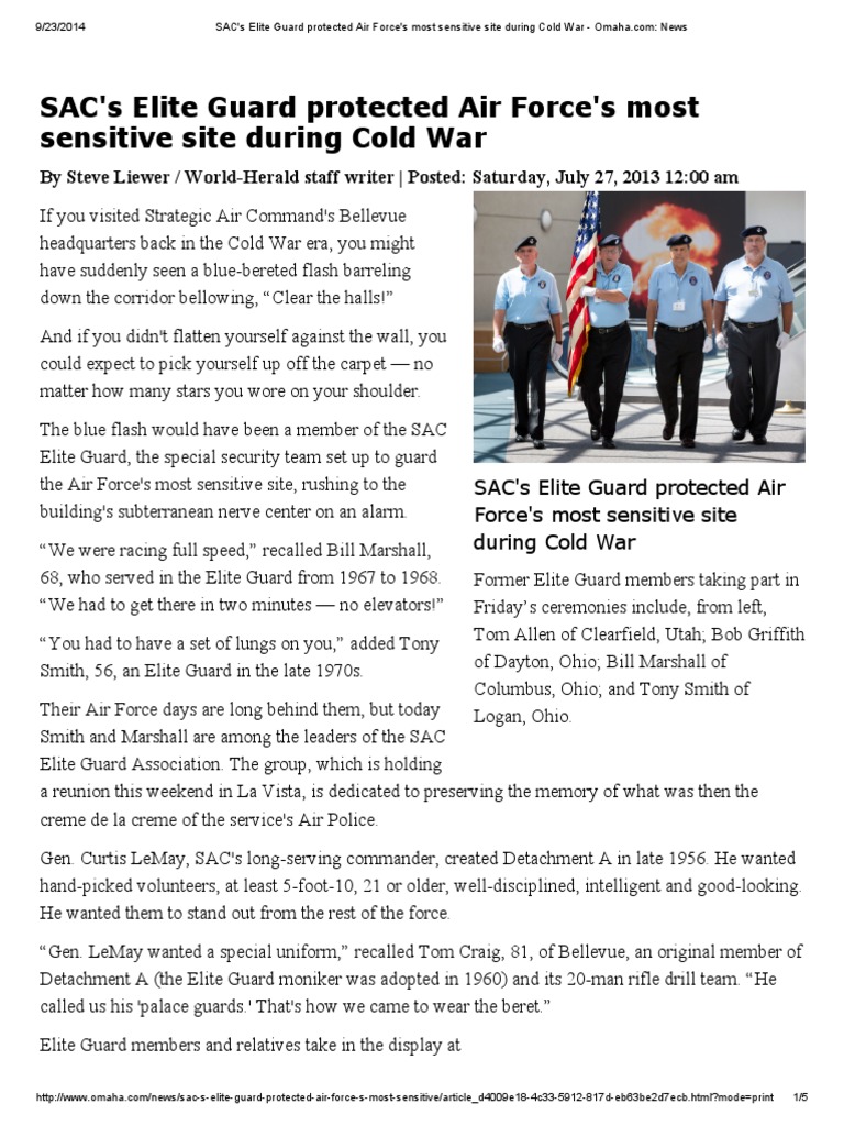 Sacs Elite Guard Protected Air Forces Most Sensitive Site During Cold ...