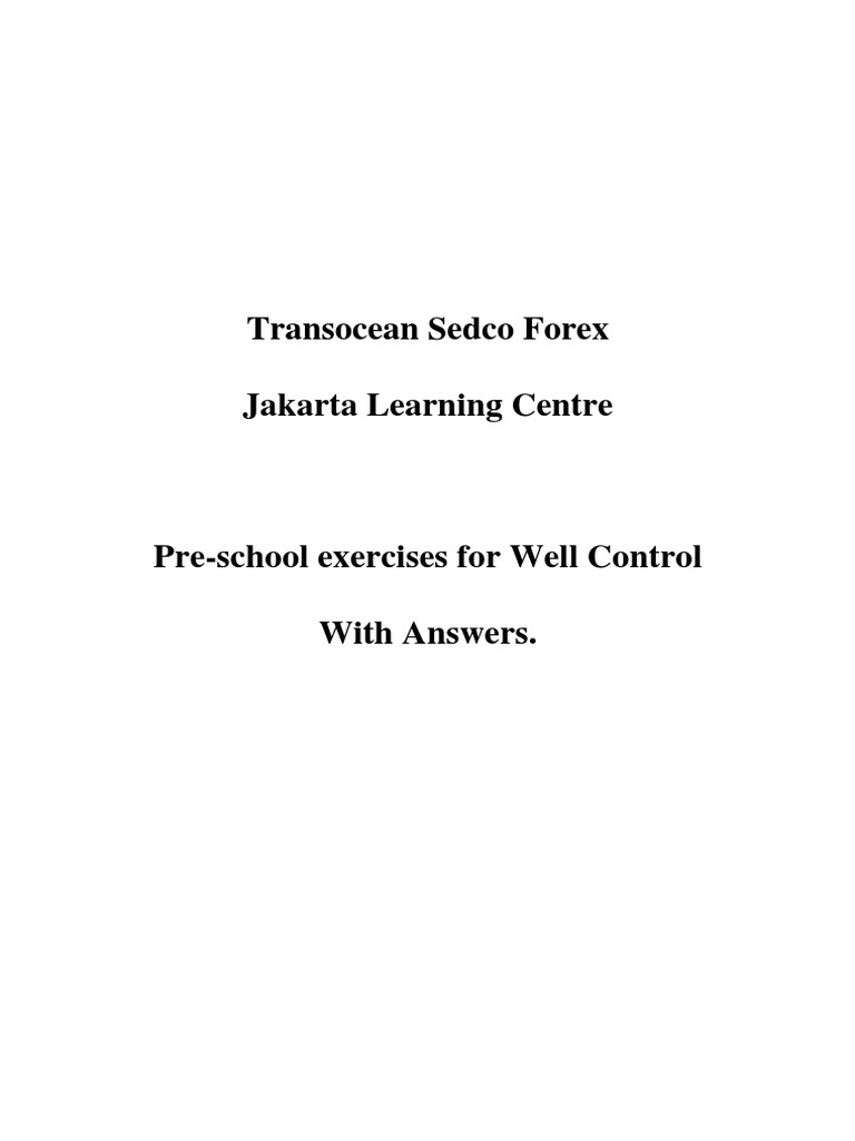 Well Control Exercises PDF | PDF | Casing (Borehole) | Chemical Engineering