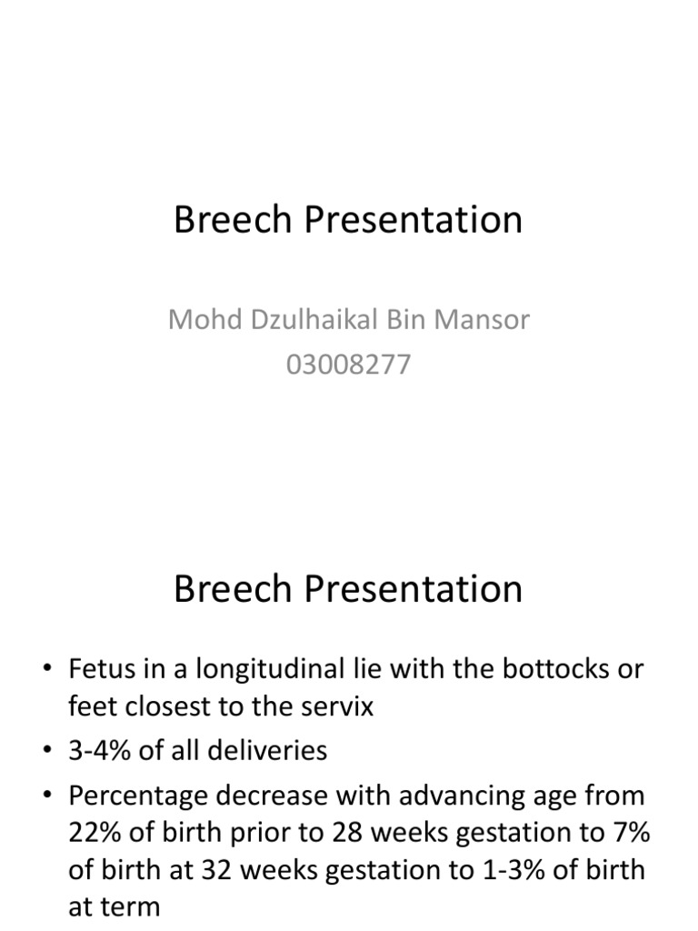 Breech Presentation Overview and Management | PDF