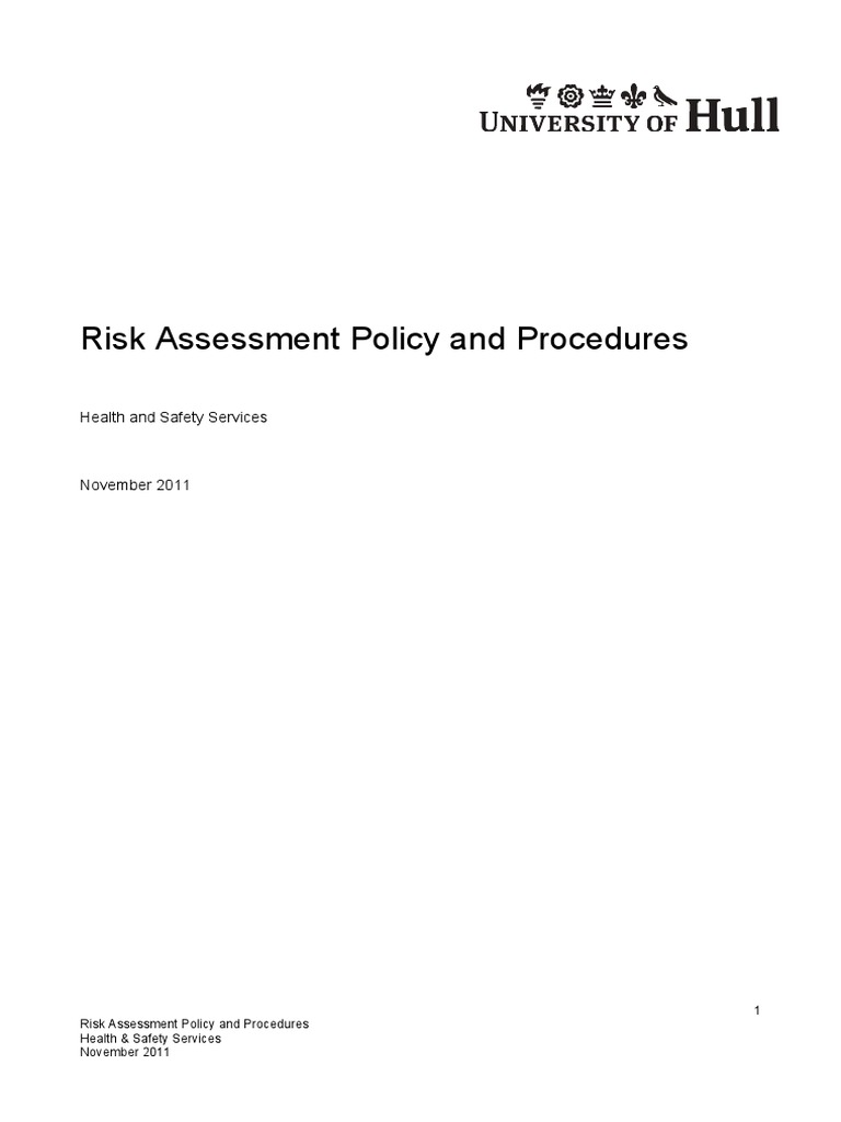 HSafety-Risk Assessment Policy and Procedures Nov 11 | PDF | Risk ...