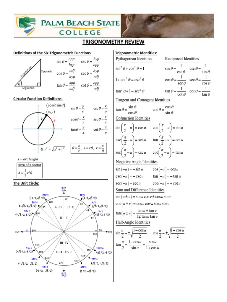 Trigonometry Review: Opp Hyp Hyp Opp Adj Hyp Hyp Adj Opp Opp Adj Adj ...