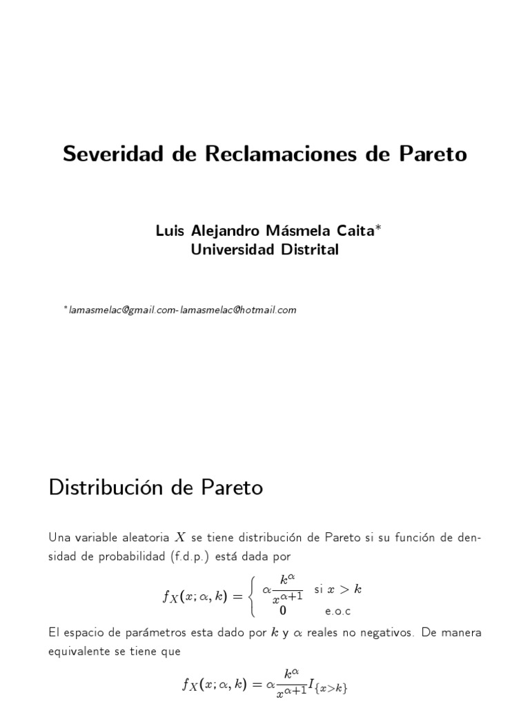 Distribución Pareto | PDF | Distribución de probabilidad | Muestreo ...
