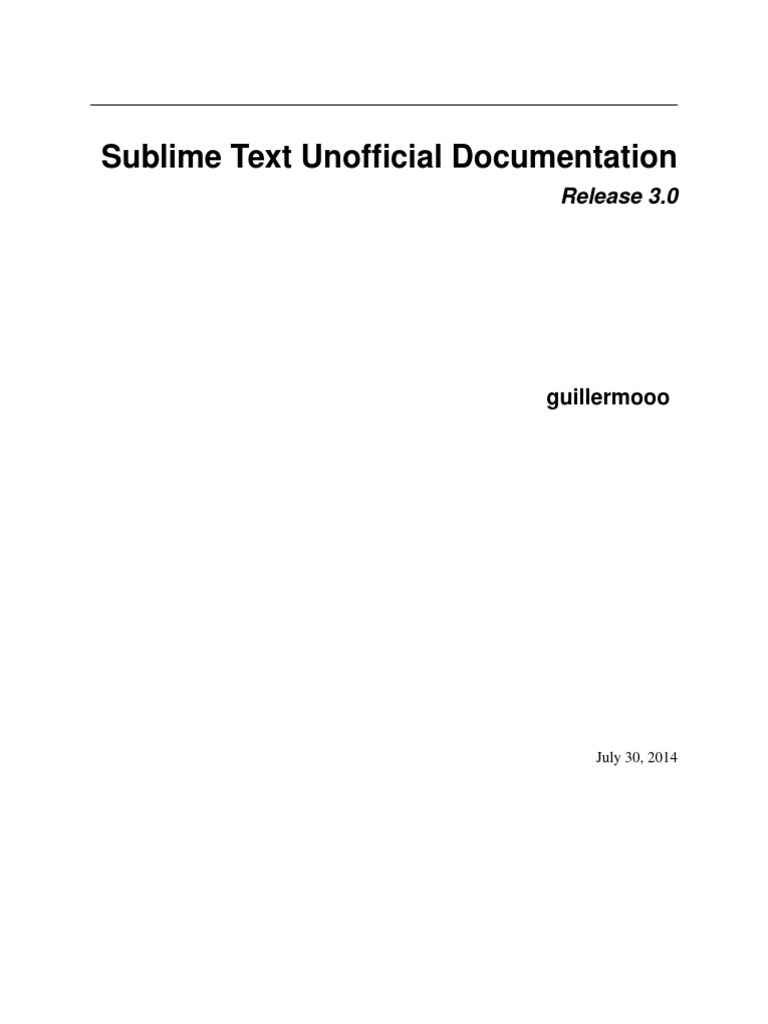 Sublime Text Unofficial Documentation | PDF | Regular Expression | Command Line Interface