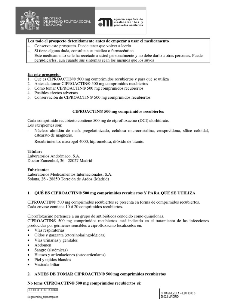 Prospecto PDF | PDF | Medicamentos con receta | Magnesio