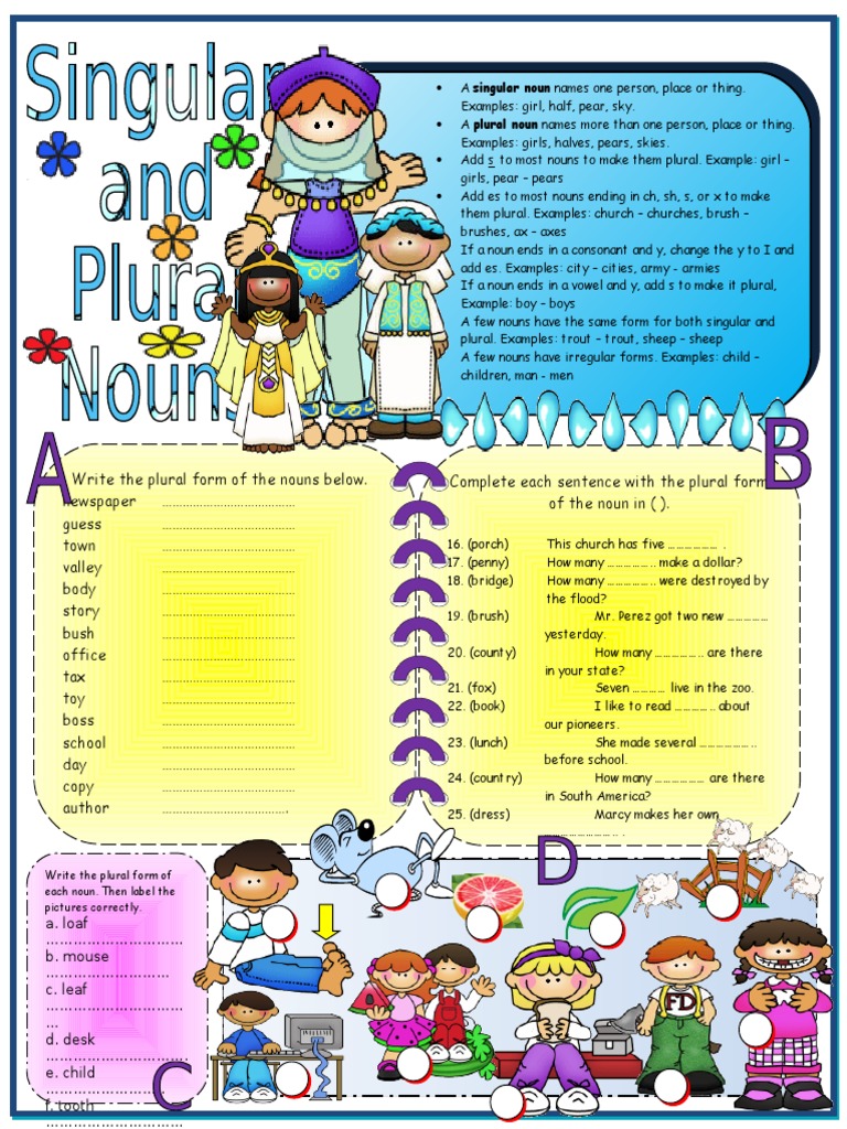 Singular Plural Nouns For Beginner | Download Free PDF | Grammatical ...
