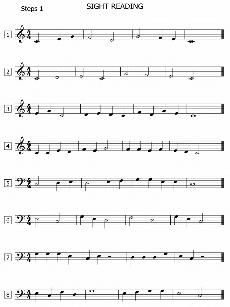 Sight Reading Basic 1 | PDF | Language Arts & Discipline | Home & Garden