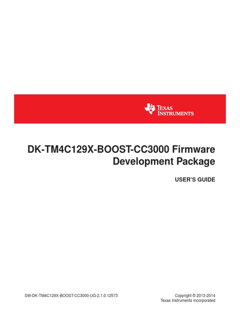 DK-TM4C129X-BOOST-CC3000 Firmware Development Package: User'S Guide | PDF