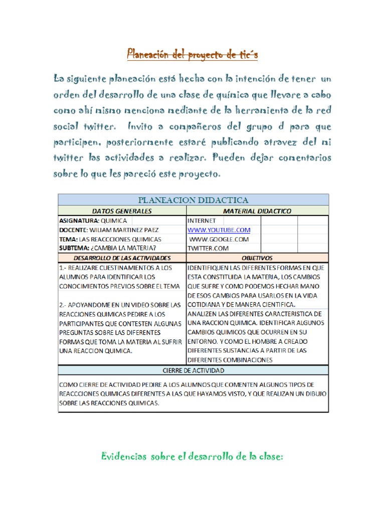 Planeacion Proyecto Tics | PDF | Informática