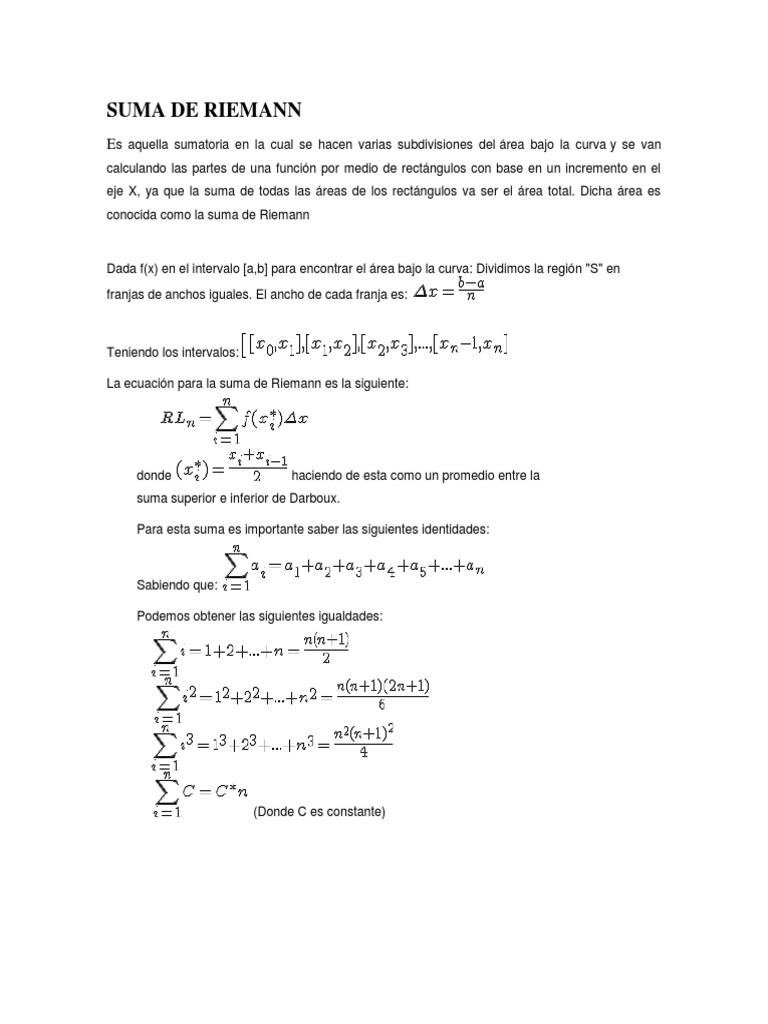 Suma de Riemann | PDF