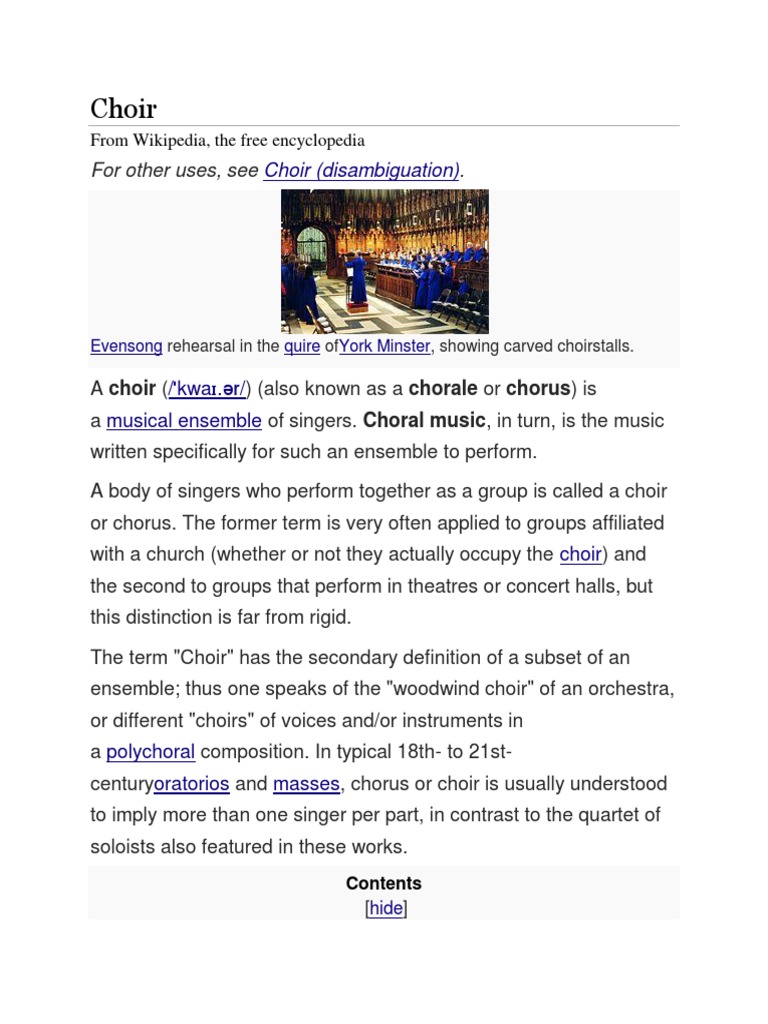 Understanding Choirs and Choral Music | PDF | Art