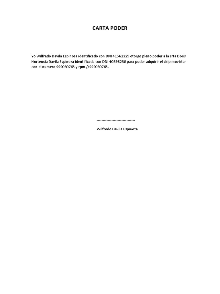 Carta Poder | PDF