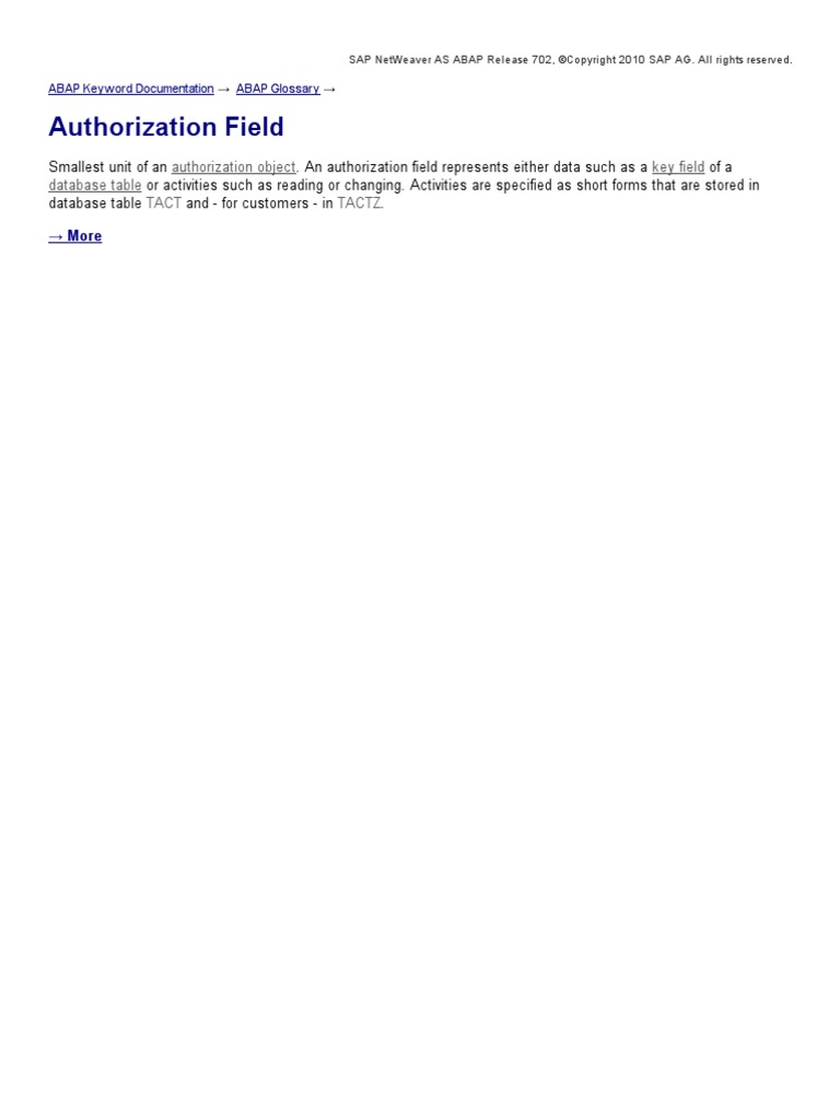 Authorization Field | PDF